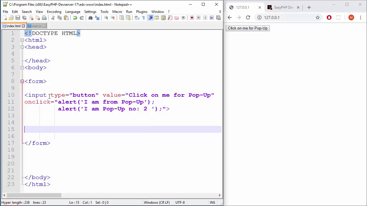 JavaScript Tutorial - 25 - Event Handlers