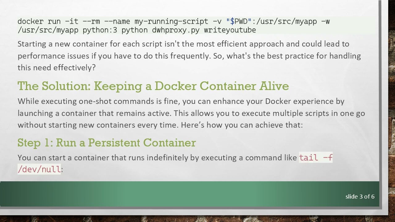 How to Execute Multiple Python Scripts in a Single Docker Container?