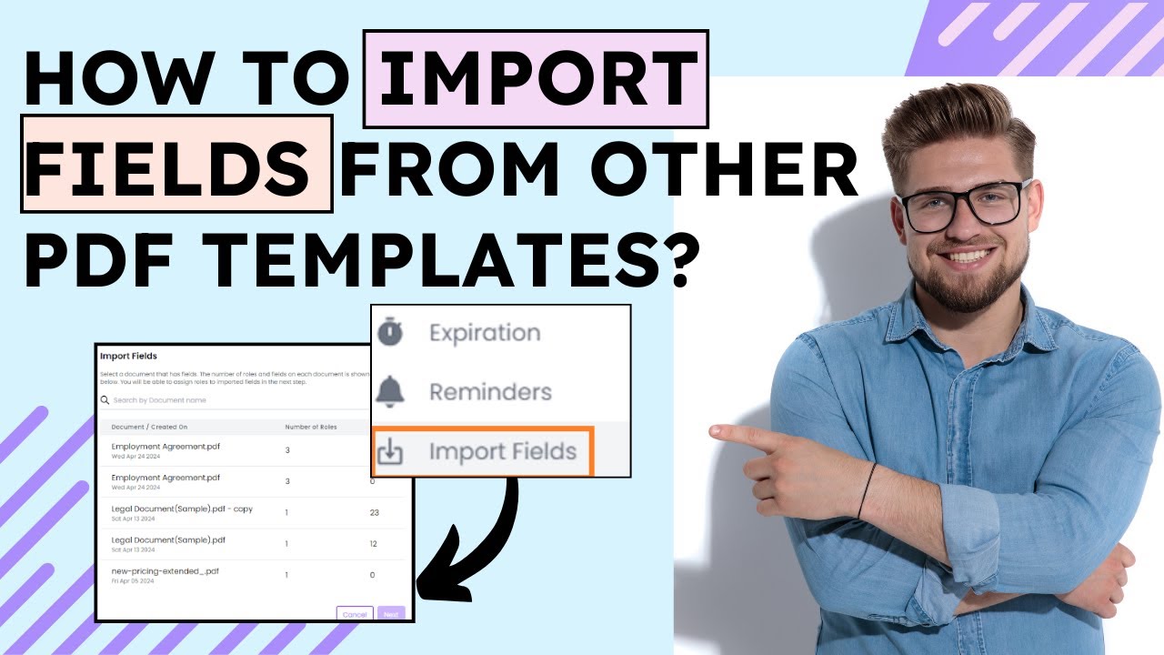 How to import fields from other PDF templates?