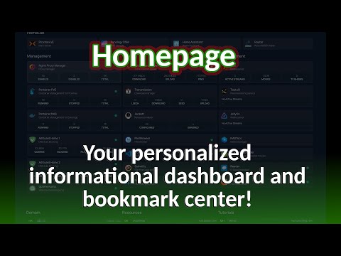 Homepage - An Open Source, Self Hosted Informational Dashboard and Bookmarks Organizer.