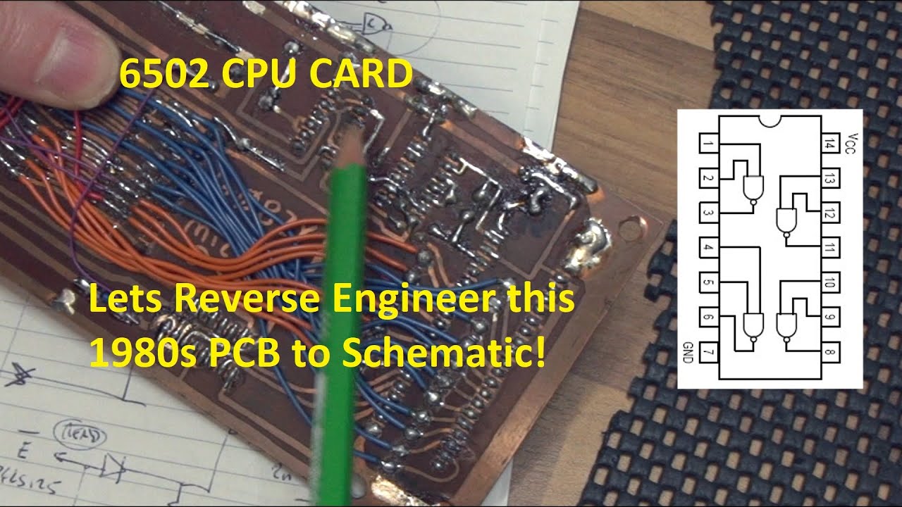 Examining a PCB and drawing a Schematic Diagram : Reverse Engineering a 6502 CPU card