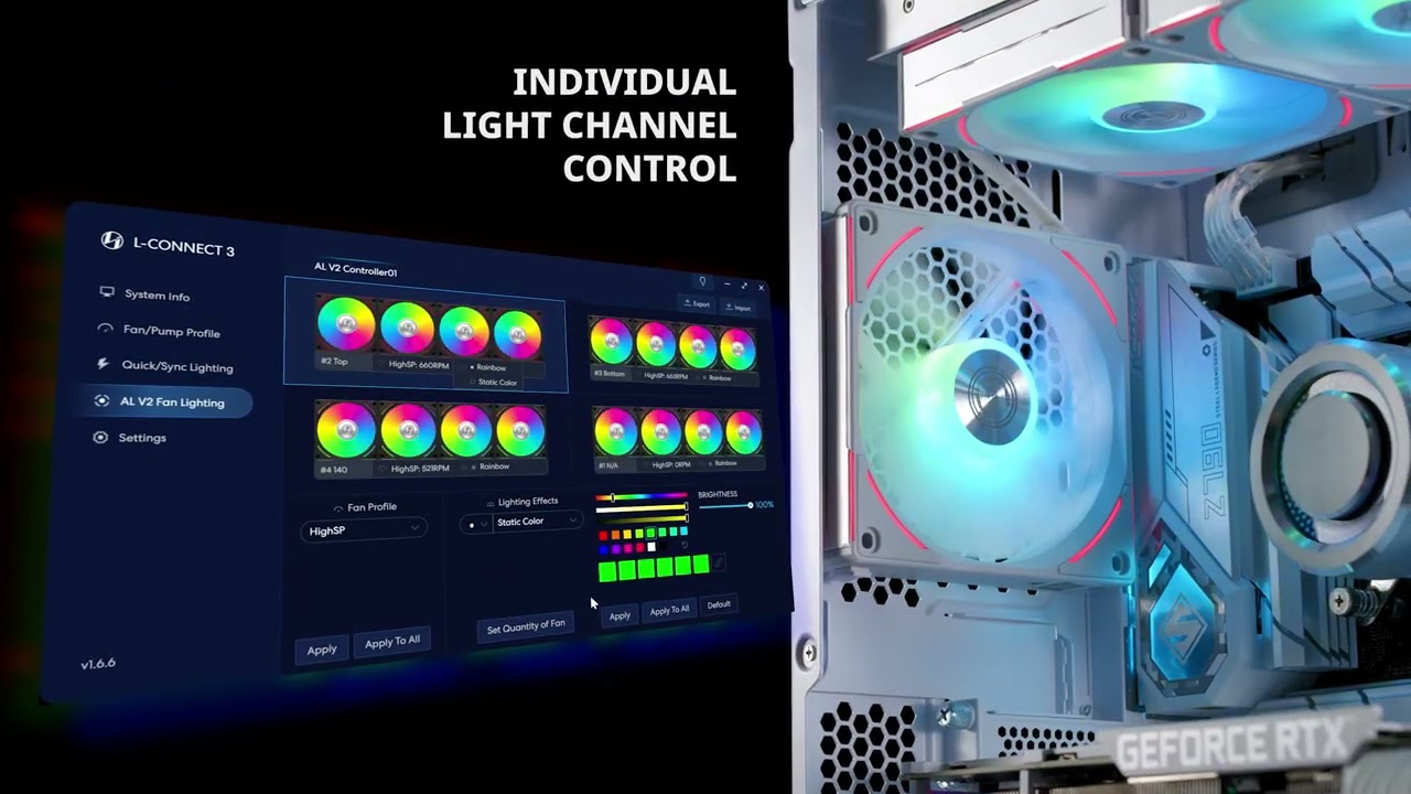 Lian-Li UNI AL120 V2 Addressable RGB Black 120mm Fan | OcUK