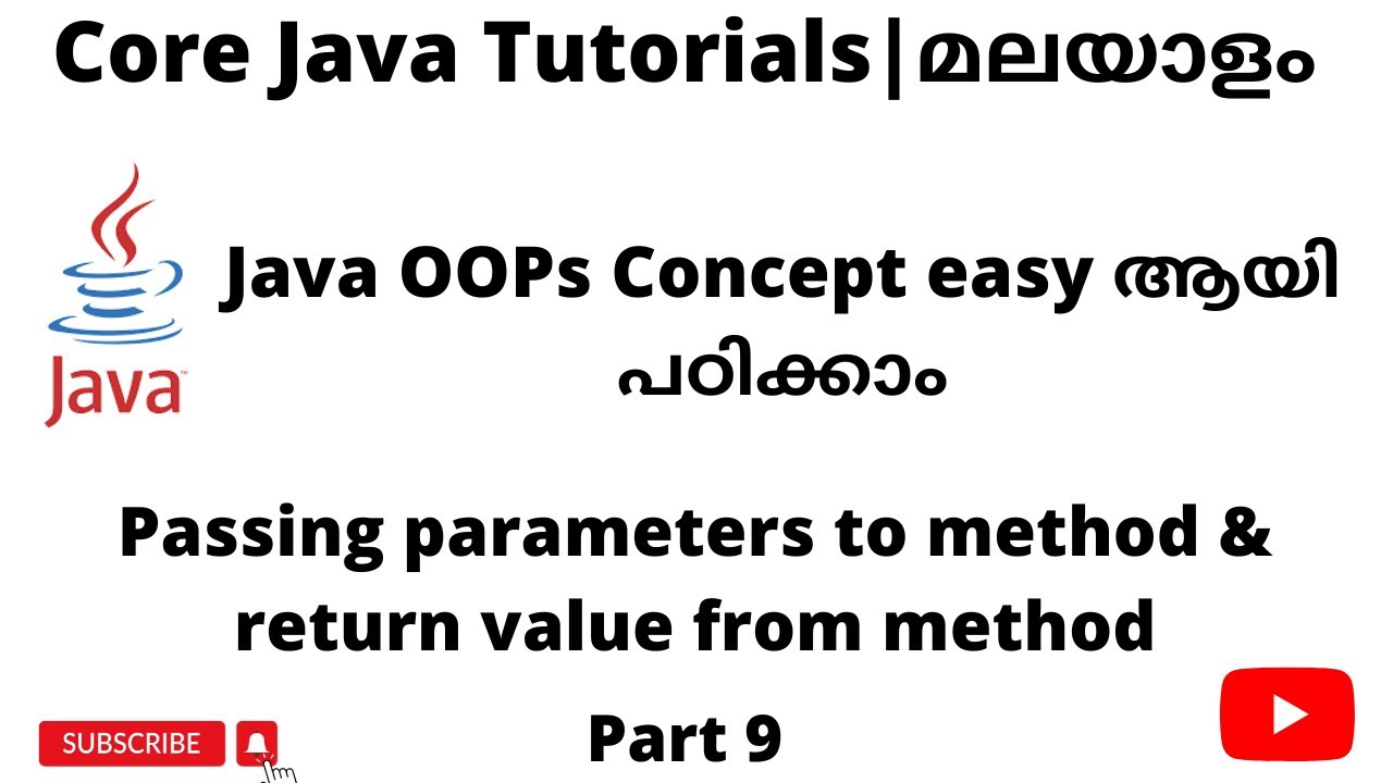 Passing parameters and returning value| Java for Selenium | Core Java for beginners | Malayalam | #9
