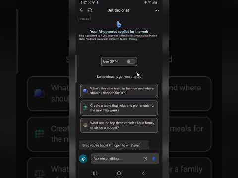 Using ChatGPT-4 on Bing App