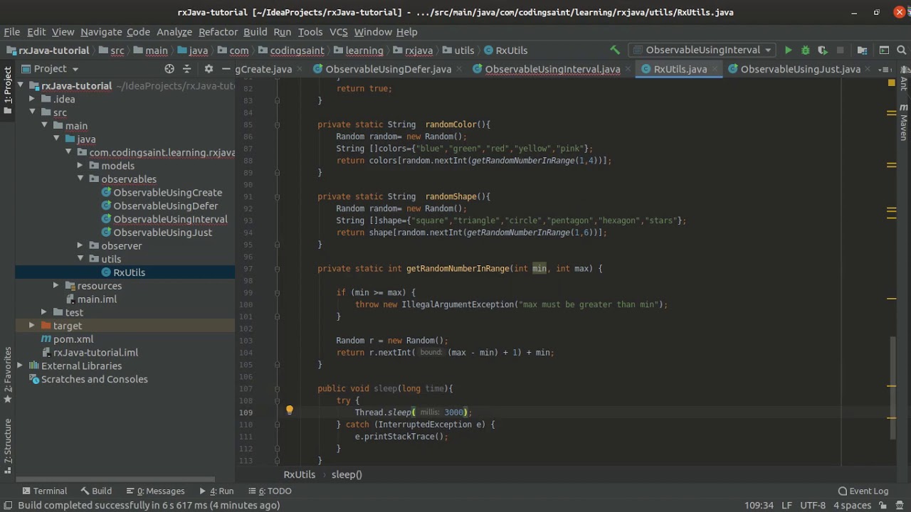 Observable Using Interval