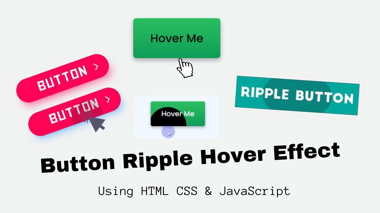 Button Ripple Hover Effects using HTML CSS and JavaScript | Creative JS Coder