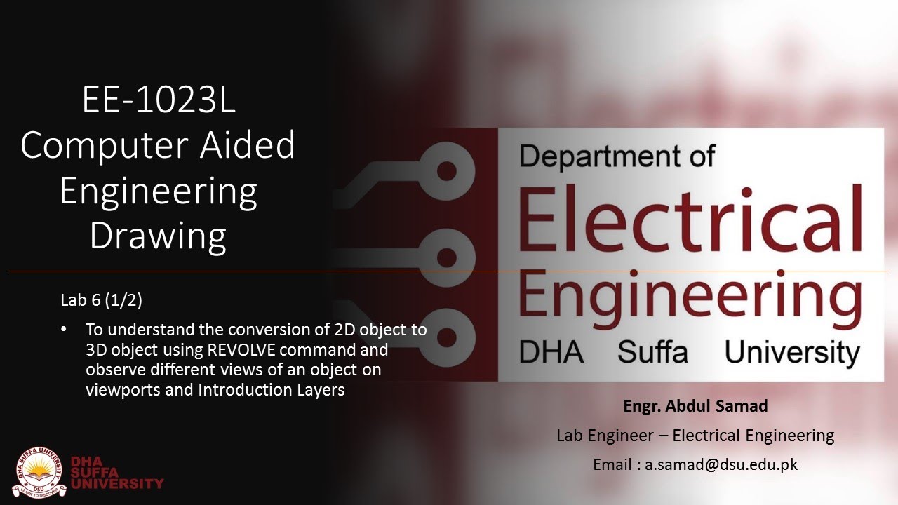 Lab # 6(1/2) Computer Aided Engineering Drawing EE-1023L by ABS