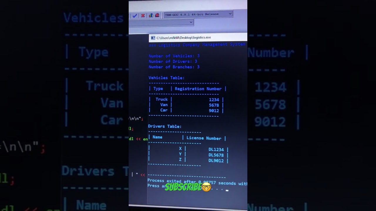 logistics info in c++ IDE dev c++ #cppprogramming #codingtime #codinglife