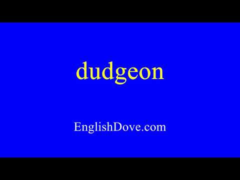 How to pronounce dudgeon in American English