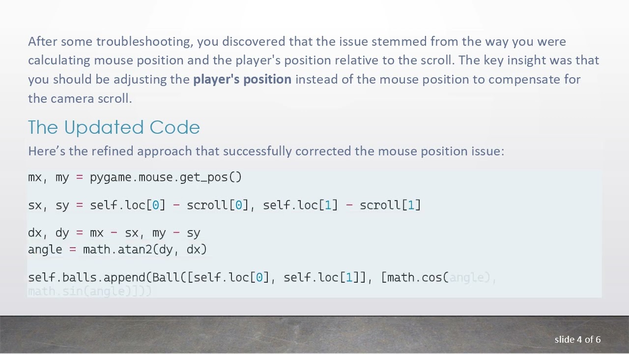 Adjusting Mouse Position to Camera Coordinates in Pygame