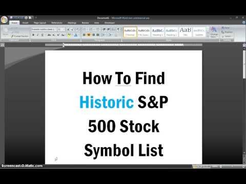 How to find Historic S&P 500 stock symbol list