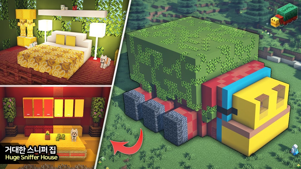 ⛏️ Minecraft Build Tutorial ::🌹 A Huge Sniffer House [ 마인크래프트 거대한 스니퍼 ...