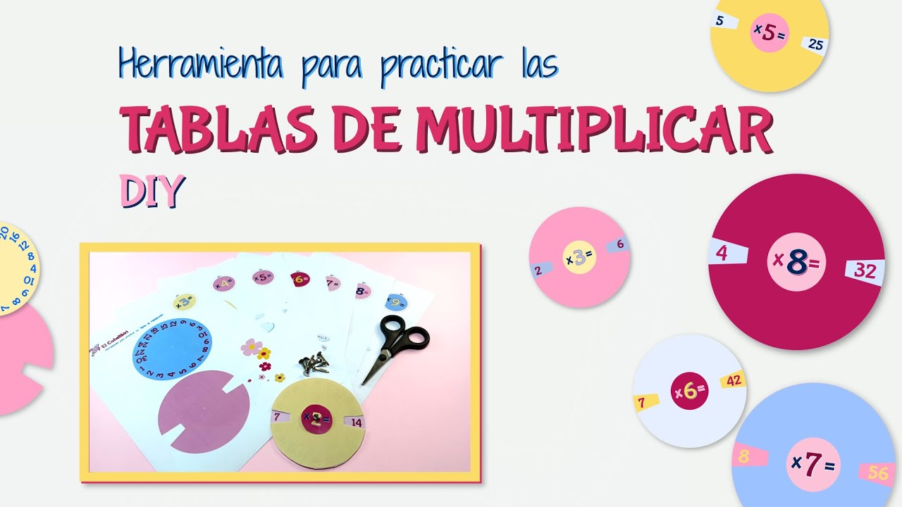 Tablas de multiplicar. Herramienta para practicar DIY. Plantillas para imprimir