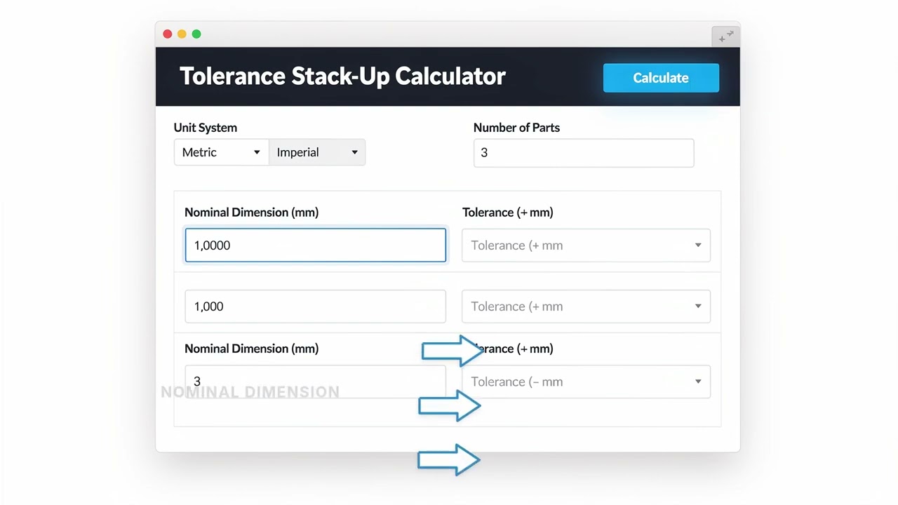 Tolerance Stack-Up — Worst Case and RSS Calculator — How to Use It | Engineering Tool