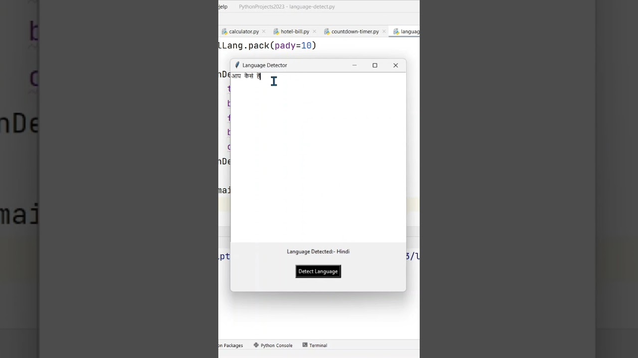 Language Detector Using Python #python #shorts