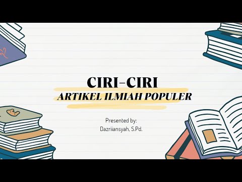 CIRI CIRI ARTIKEL ILMIAH POPULER