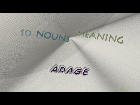 adage - 11 nouns which are synonyms of adage (sentence examples)