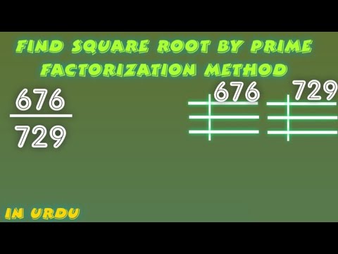 Find Square Root of Fractions by Prime Factorization Method in Urdu, Square Root of 676/729
