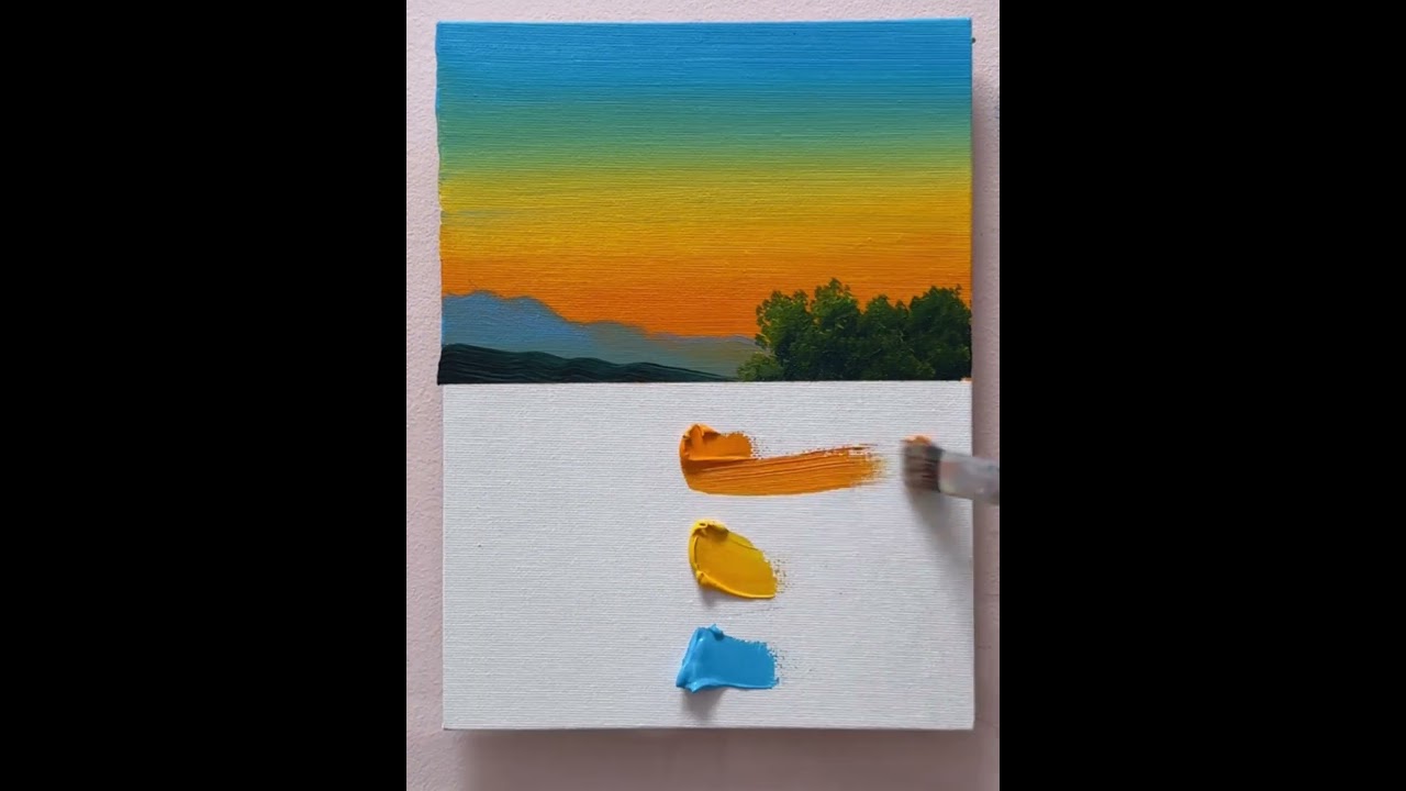 Easy Landscape Painting #howtopaint #painting #acrylicpainting #paintingtutorial #landscapepainting