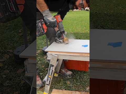 Cutting Holes in Porcelain Tile - #shorts #homerepairtutor