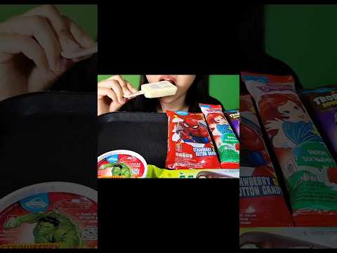 ASMR ES KRIM CAMPINA SPONGEBOB SPIDERMAN PATRICK, HULK, ARIEL, TROPICANA DOUBLE CRUNCH, HULA AVOCADO