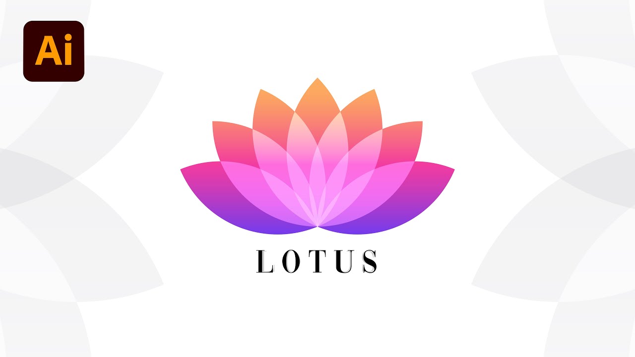Lotus Flower design in Adobe Illustrator | Lotus Flower | Adobe Illustrator