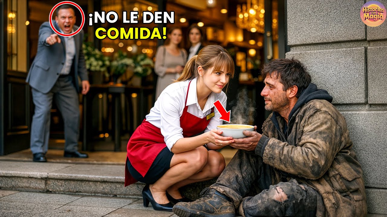 La Mesera Ayudó A Un Hombre Sin Hogar Con Una Comida… 3 Horas Después, El Millonario Local La Buscó
