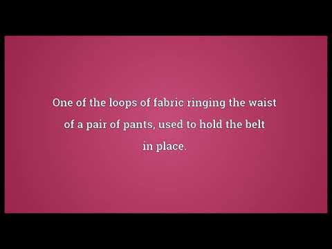 Belt loop Meaning
