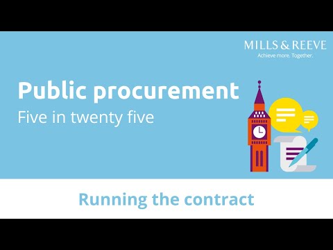 Public procurement - Five in twenty five: Running the contract