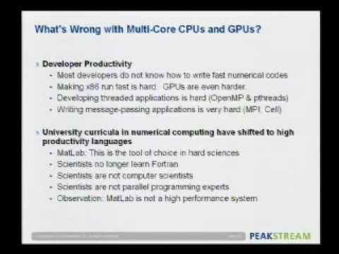 The PeakStream Platform for Many-Core Computing
