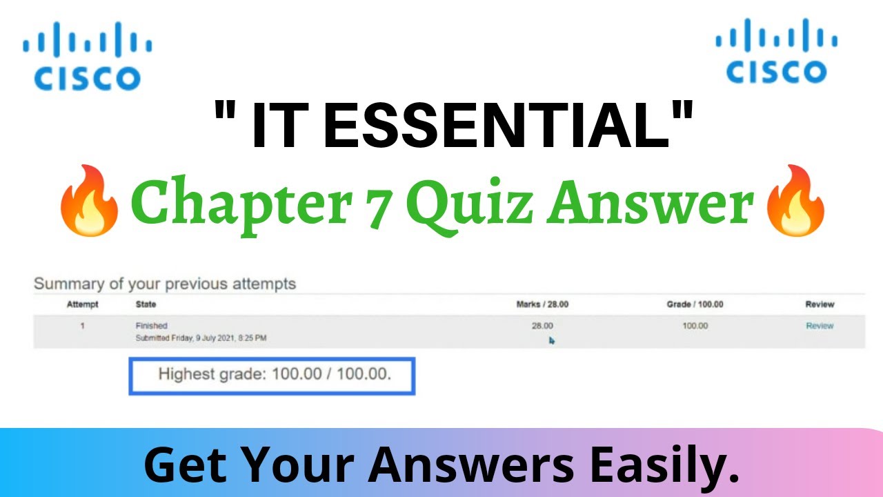 Cisco IT Essential Chapter 7 Quiz Answer | IT Essential | Answer Of IT Essential | Abhi_shek