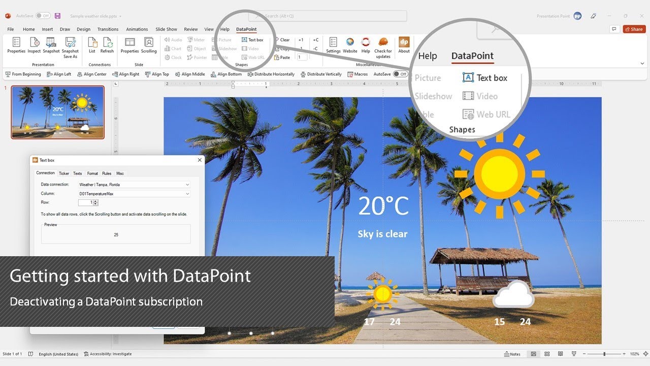 Deactivating a DataPoint subscription | PresentationPoint