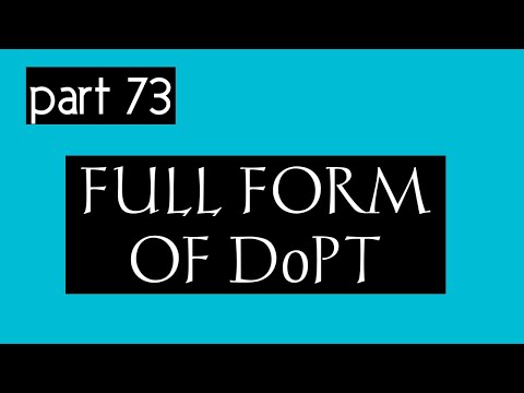 DoPT FULL FORM part (73)