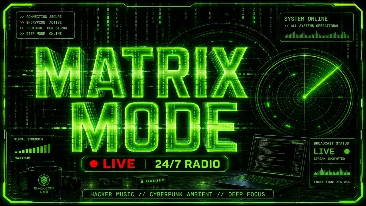 🔴 24/7 MATRIX MODE ⚡ Hacker Music • Cyberpunk Coding Ambient • Deep Focus