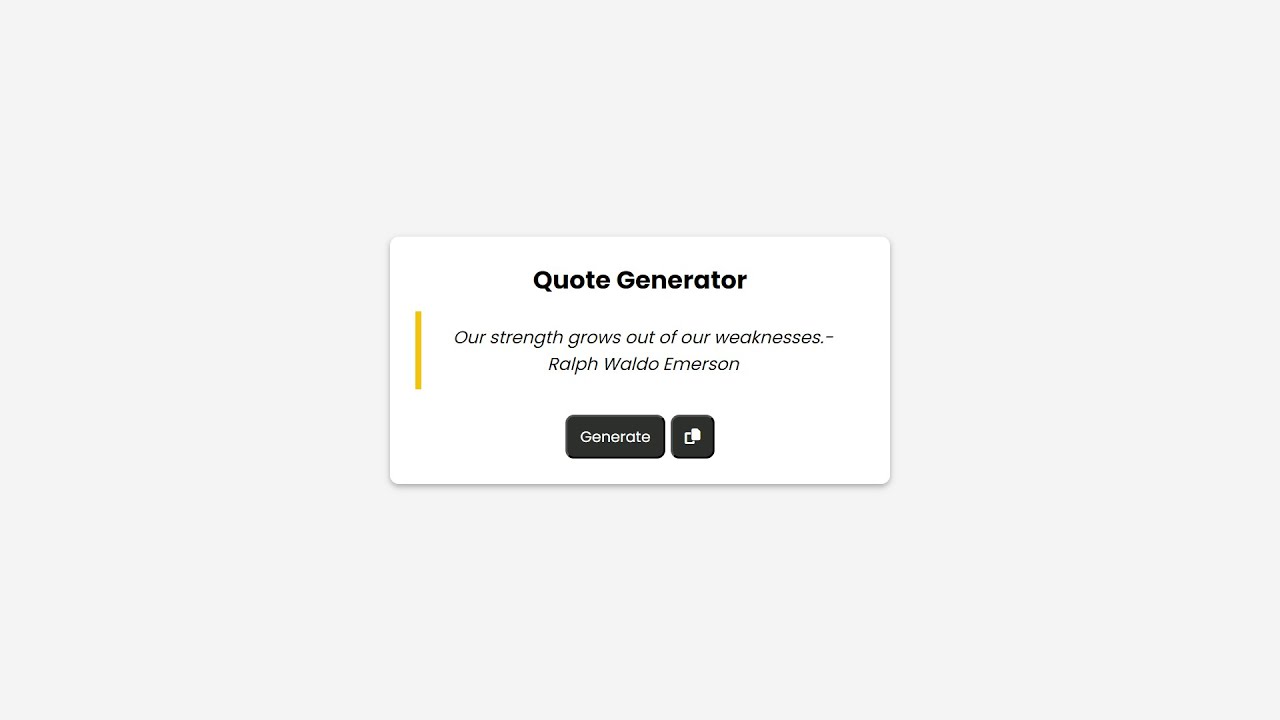 Create a Quote Generator Web App | HTML, CSS, JavaScript Tutorial