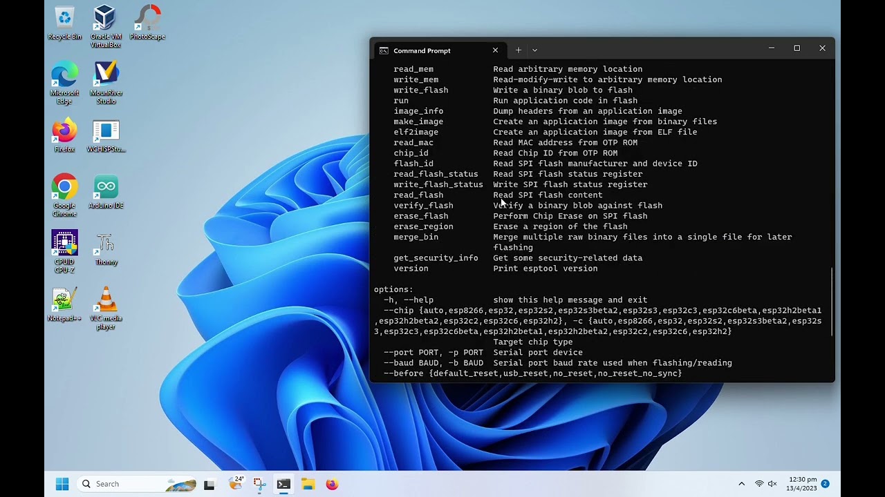 Install esptool on Windows 11