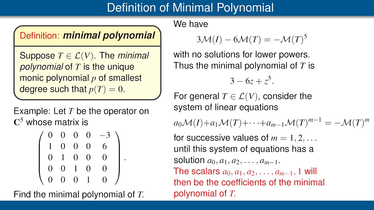The Minimal Polynomial