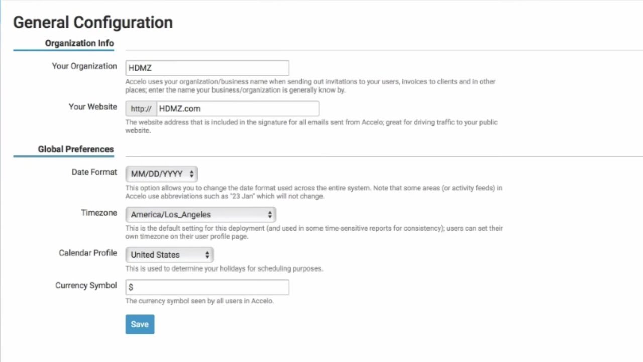 Task Settings - Accelo