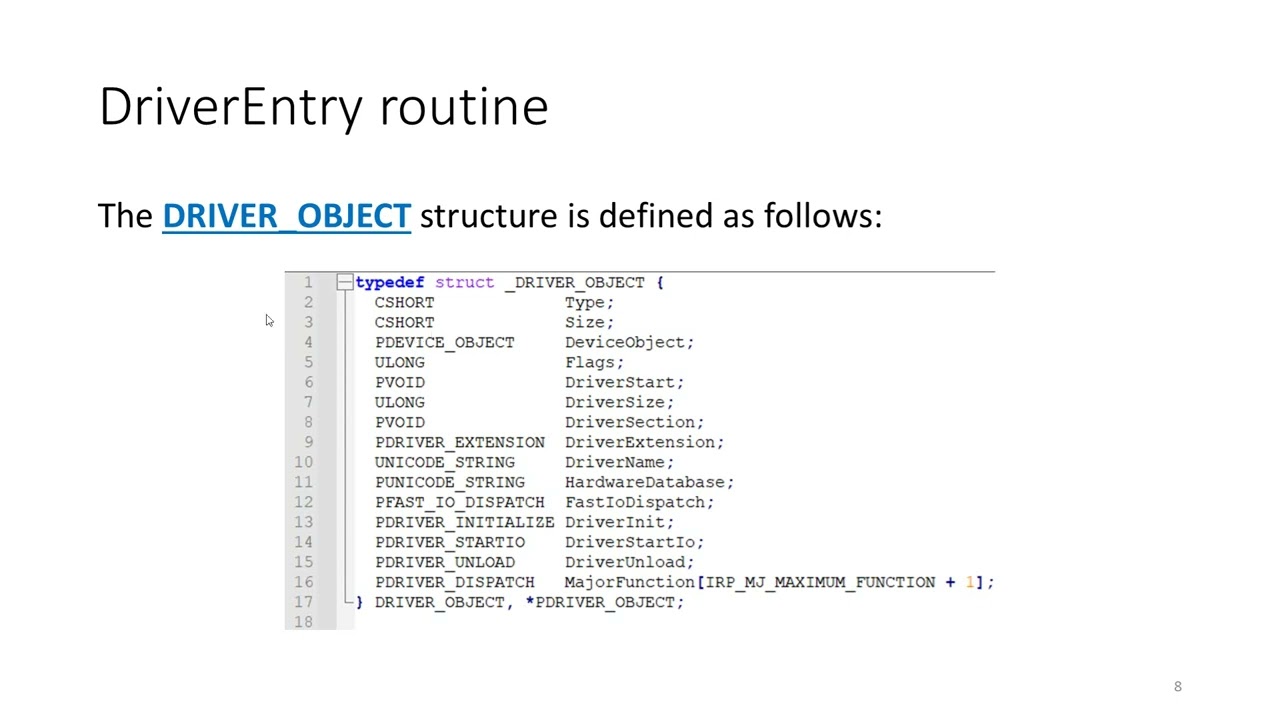 Tutorial 6 - Windows Driver Framework - Driver Initialization Routine
