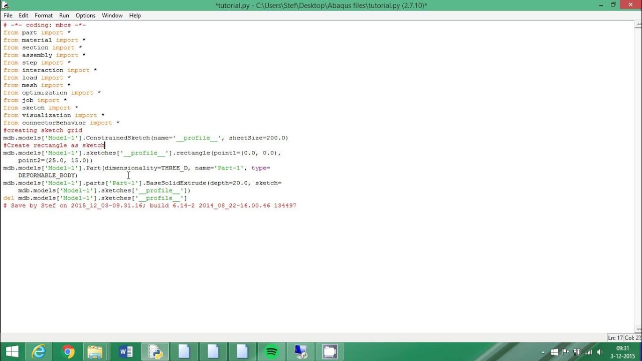 Abaqus scripting tutorial: Retrieve script by journal file