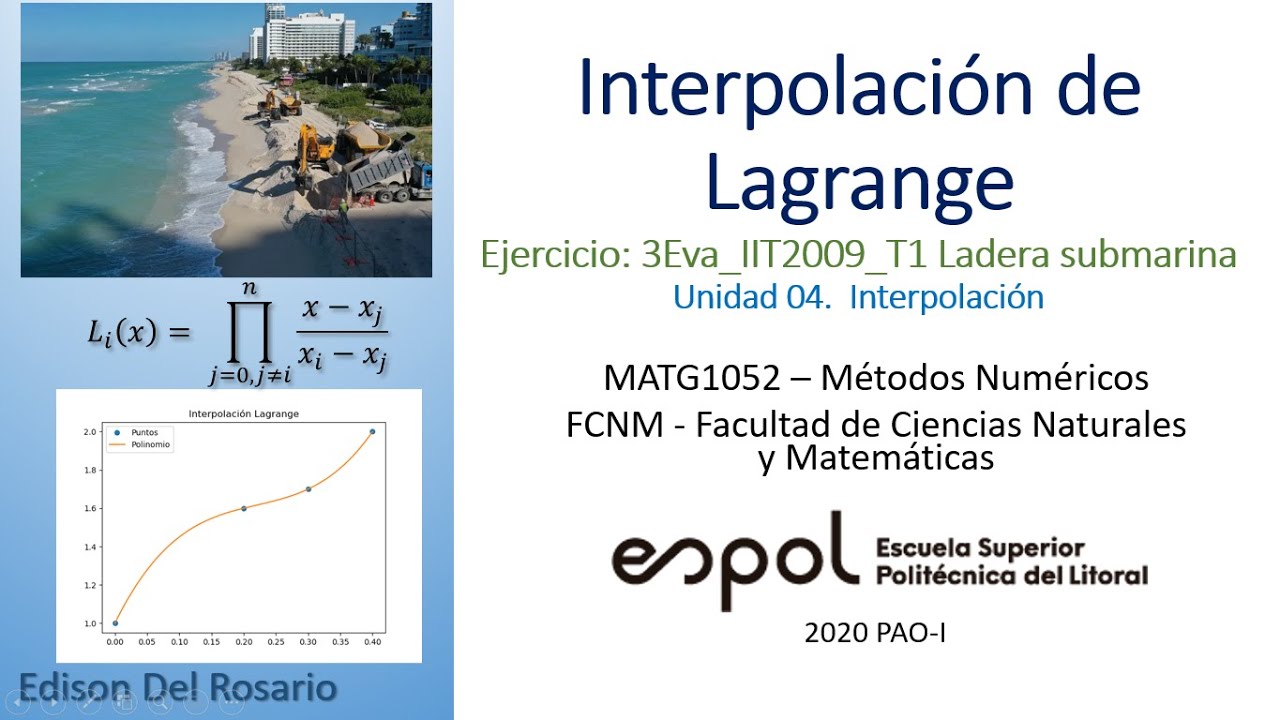 Método de Interpolación de Lagrange con Python - ejercicio