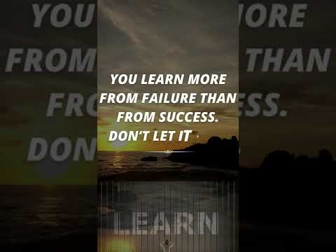 You learn more from failure than success. Don’t let it stop you, Failure builds character. #shorts