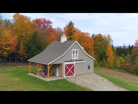 Vermont Post & Beam Carriage Barn Fly-Over