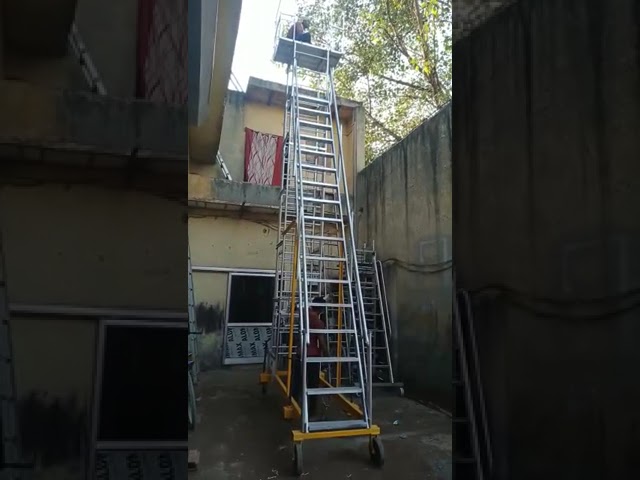 Extension Ladder - 60 Ft Aluminium Portable Extension Platform ...