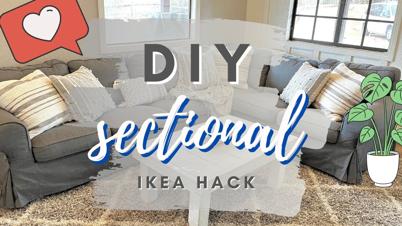 DIY COUCH MAKEOVER || IKEA HACK || DIY SECTIONAL SOFA HACK || AT HOME WITH JILL
