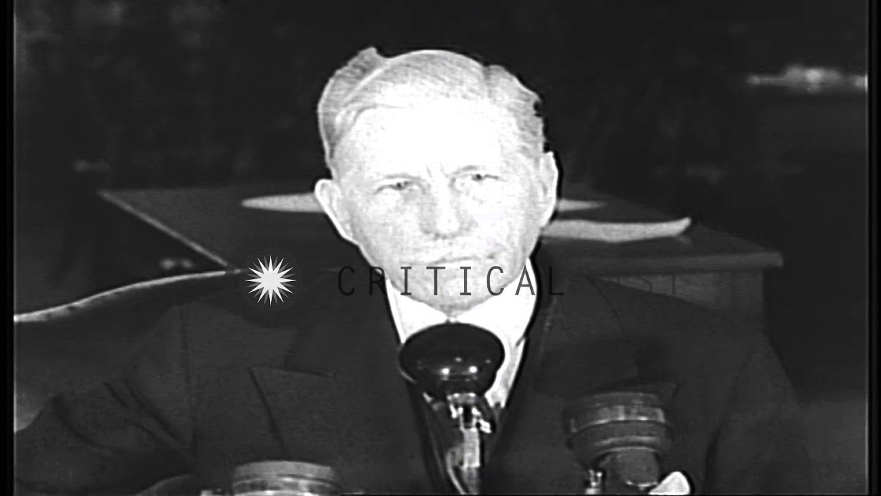 Patrick J. Hurley talks about the US policy towards China and the unity of Chines...HD Stock Footage