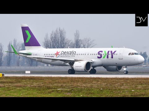 SKY Airline Airbus A320neo CC-AZD takeoff at Santiago de Chile Airport (SCL/SCEL)