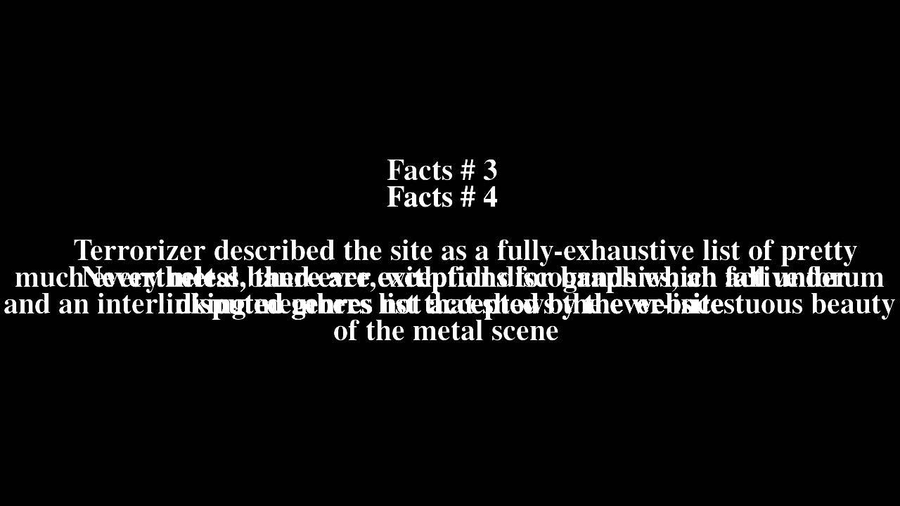 Encyclopaedia Metallum Top # 5 Facts