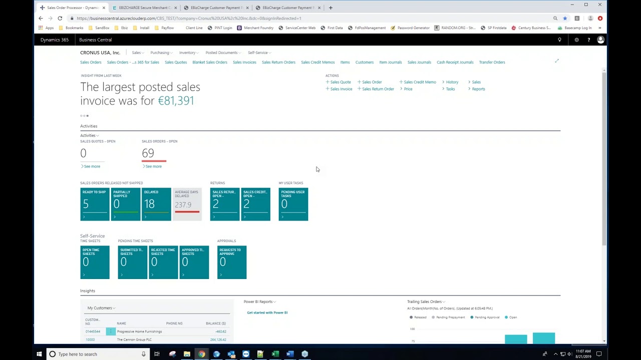 Integrated Payment Processing in Dynamics 365 Business Central