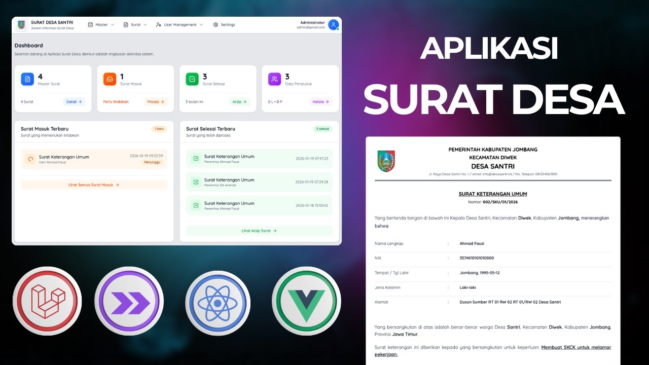 Building a Village Letter Application with Laravel, Inertia.js and React / Vue